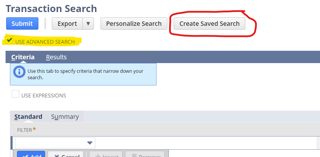 How to build a saved search for accounts receivable management