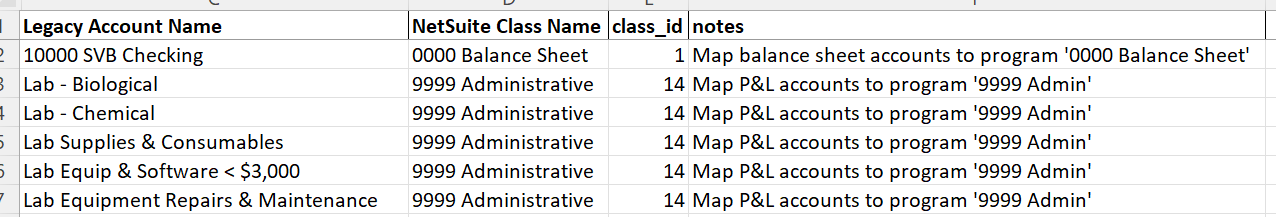 How to build a NetSuite segment mapping file