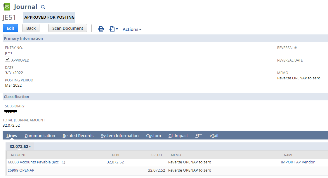 How to import open accounts payable transactions to NetSuite