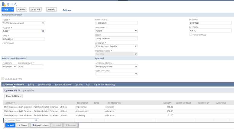 How to import vendor bills in NetSuite with a CSV import template